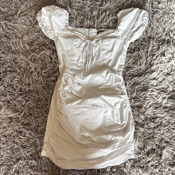 babyboo | Dresses | Baby Boo White Mini Dress With Puff Sleeves | Poshmark